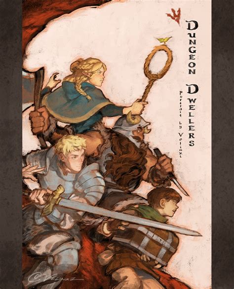 Marcille Donato Laios Touden Senshi And Chilchuck Tims Dungeon Meshi Drawn By Velinxi
