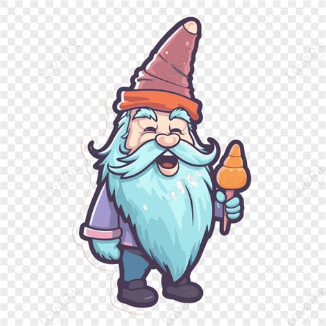 만화 일러스트 아이스크림 그놈 스티커 벡터손가락이스트 Png 일러스트 무료 다운로드 Lovepik