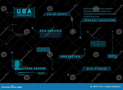 Hud Callout Ui Design Elements Futuristic Blue Callout Titles Stock