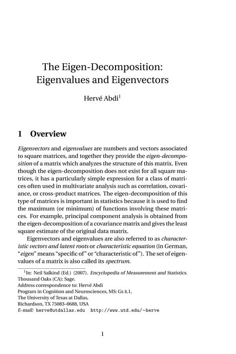 Eigen Decomposition Eigenvalues And Eigenvectors Pdf