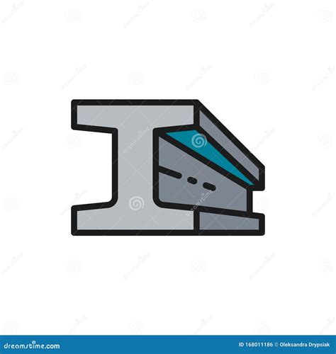 Steel Beam Product Metallurgy Product Flat Color Line Icon Stock