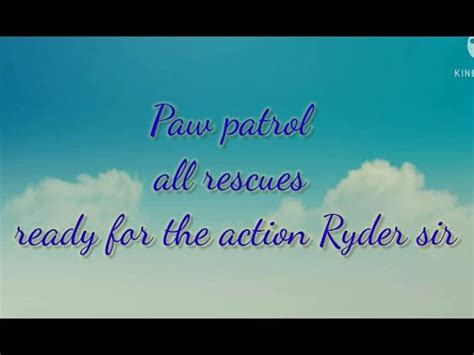 Paw Patrol Ready For The Action Ryder Sir Youtube