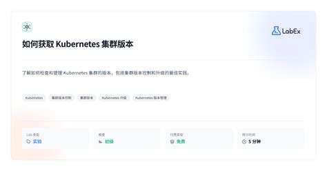 如何获取 Kubernetes 集群版本 Labex