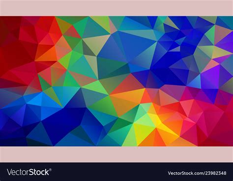 Abstract Irregular Polygon Background Rainbow Vector Image