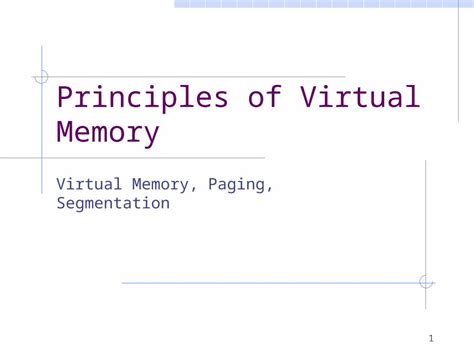 Pptx 1 Principles Of Virtual Memory Virtual Memory Paging