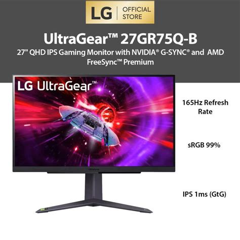 Lg Ultragear Gr Q B Qhd Ips Gaming Monitor Hz Srgb Lazada Indonesia