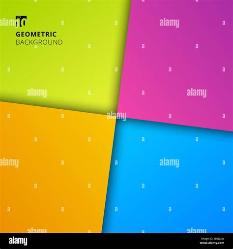 Abstract Background Colorful Geometric Square Shape With Shadow Minimal