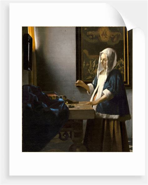 Dutch Woman Holding A Balance C 1664 Posters And Prints By Johannes