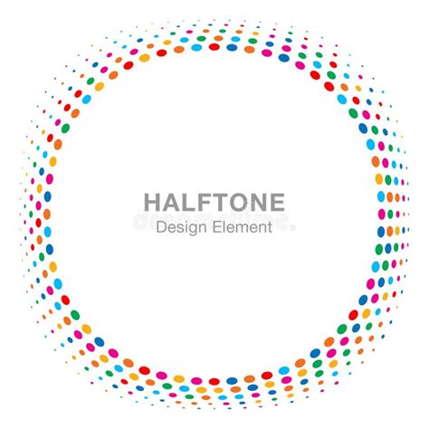 Convex Distorted Black Abstract Vector Circle Frame Halftone Dots Logo