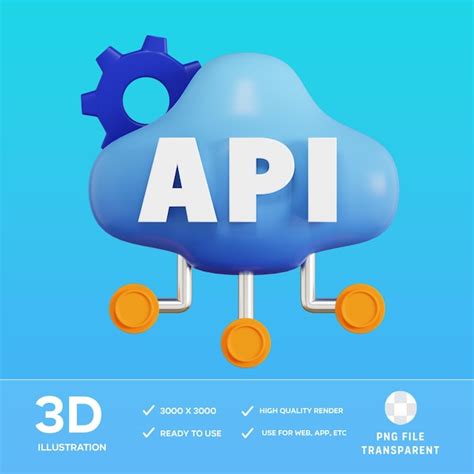 Premium Psd Psd Api Setting 3d Illustration