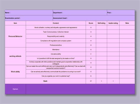 Excel Of Performance Appraisal Form Xlsx Wps Free Templates