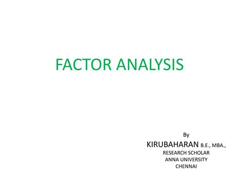 Factor And Canonical Anlysis Ppt