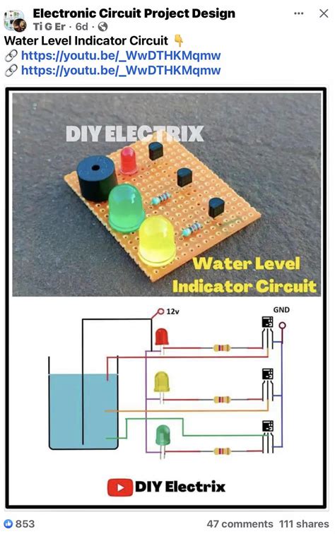 Water Level Sensor Circuit Diagram