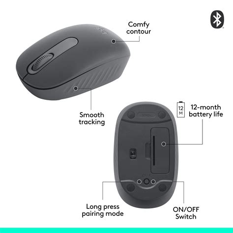 Logitech M196 Lightweight Bluetooth Wireless Optical Mouse Compact 3