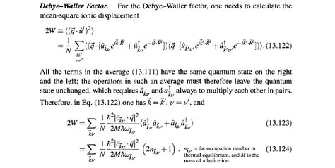 Solved 7 Debye Waller Factor In Three Dimensions Adopt The