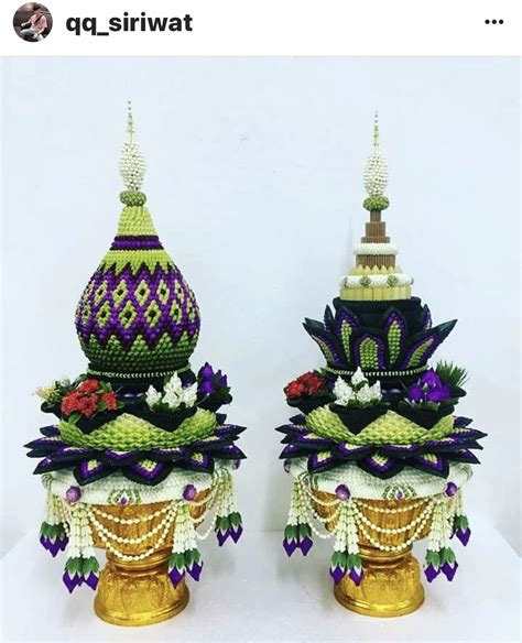 พานไหว้ครู🇹🇭 งานฝีมือดอกไม้ งานฝีมือจากใบไม้ ศิลปะและงานฝีมือ