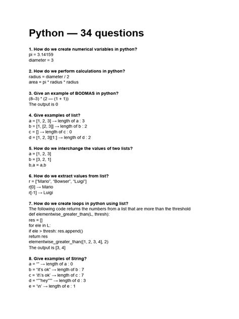 80 câu hỏi phỏng vấn về python pdf computer programming applied mathematics