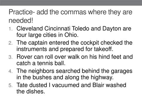 Ppt Commas In A Series Powerpoint Presentation Free Download Id2244376