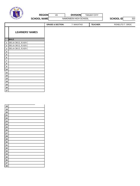 1st To 4th Mapeh E Class Record Matatag Curriculum Pdf