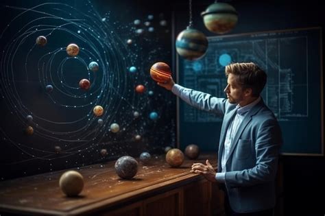male teacher conducting a physics experiment generative ai premium ai