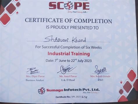 Shravani Khond On Linkedin Internshipexperience Professionalgrowth Sumagoinfotech