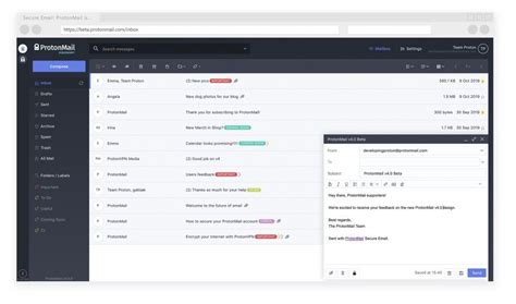 protonmail nouvelle version web en bêta et app ios open source