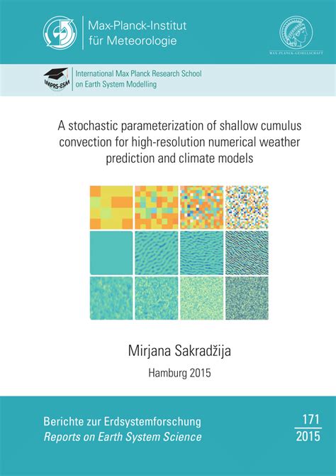 Pdf A Stochastic Parameterization Of Shallow Cumulus Convection For High Resolution Numerical
