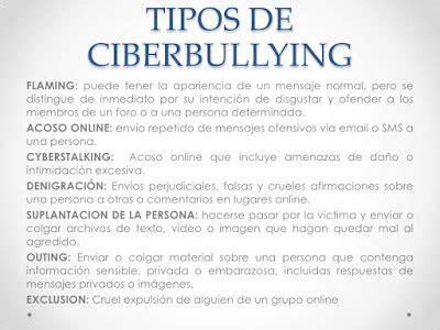 Ciberbullying Tipos De Ciberbullying
