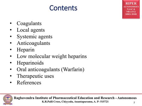 Anticoagulants Pptx