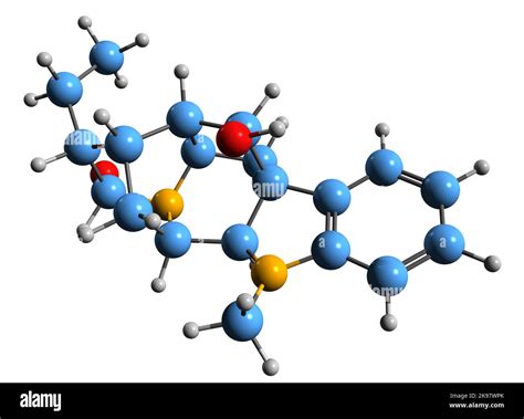 3d Image Of Ajmaline Skeletal Formula Molecular Chemical Structure Of