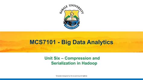Unit 6 Compression And Serialization In Hadooppptx Programming