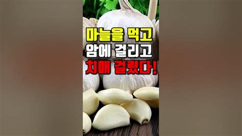 마늘을 먹었더니 암에 걸리고 치매 걸렸습니다 건강정보 치매예방 건강 마늘 쇼츠 Youtube