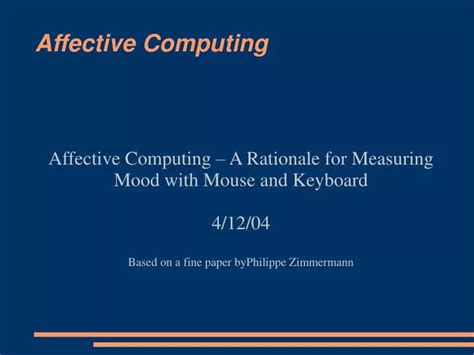 PPT Affective Computing PowerPoint Presentation Free Download ID 5467699