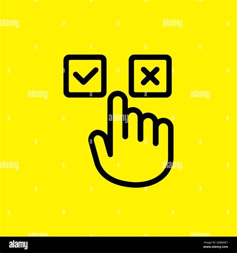 Accept And Decline Buttons Icon Yes Or No Click Approve And Delete Hand Pushing Button