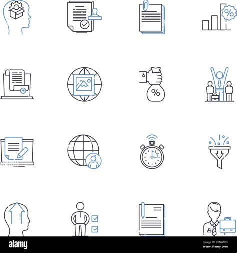 Organizational Practices Line Icons Collection Efficiency Innovation Communication