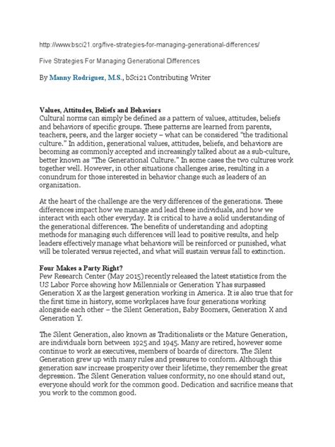 5 Strategies For Managing Generational Differences Download Free Pdf Millennials Goal