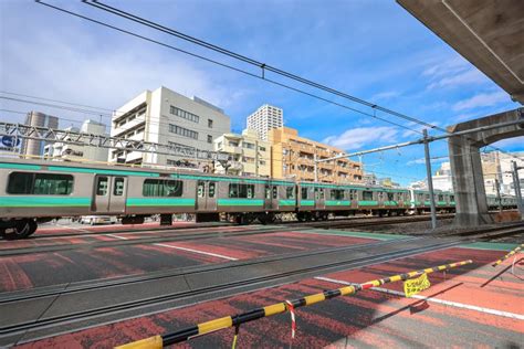 Urban Railway Intersection With Overpasses And Road Traffic Tokyo Dec 8 2024 Editorial Image