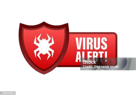Ilustrasi Vektor Simbol Bahaya Perlindungan Virus Peringatan Virus