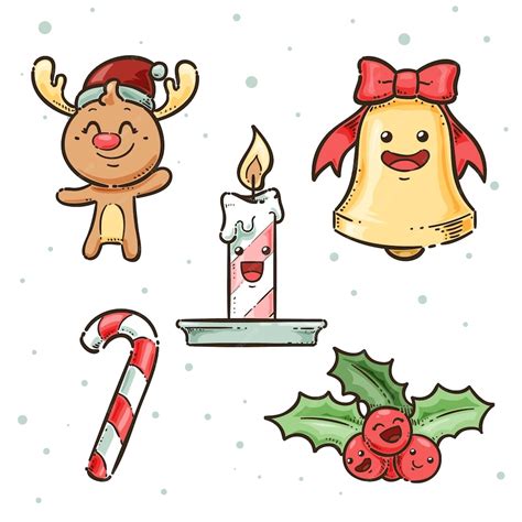 Premium Vector Hand Drawn Christmas Elements Collection