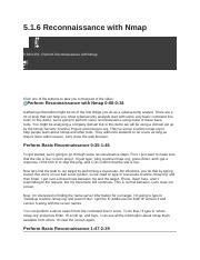 Perform Reconnaissance With Nmap Cybersecurity Analysis Course Hero