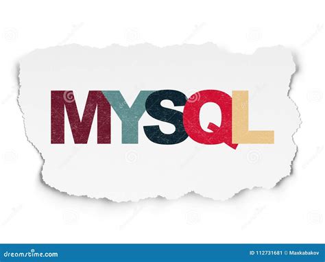 Database Concept MySQL On Torn Paper Background Stock Illustration