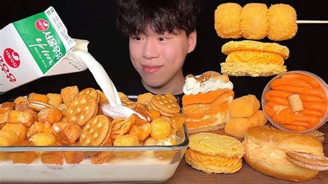 Sub 황치즈 특집🧀 황치즈 과자탕 And 황치즈 디저트 먹방 Asmr 황치즈 케이크 뽀또 크림치즈 푸딩 황치즈 다쿠아즈 황치즈 찰떡꼬치 뽀또 크림 도넛 등 Youtube