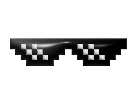3d Isolated 8 Bit Pixel Cool Black Sun Glasses Sunglasses Flat Icon On