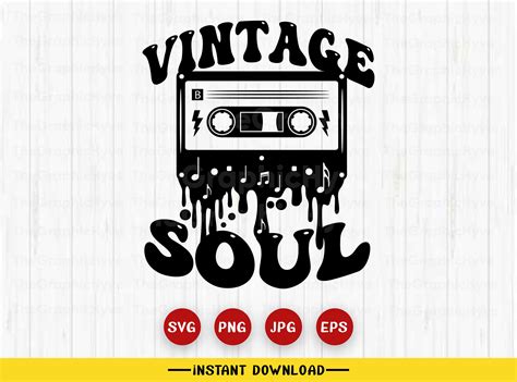 Vintage Soul Cassette Tape Svg Files Dripping Cassette Tape Audio