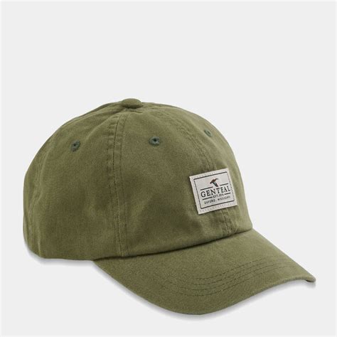 Mens Olive Twill Patch Hat Genteal