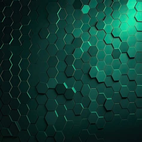 Premium Ai Image Abstract Embossed Hexagon Dark Green Backgorund Image Generation Ai