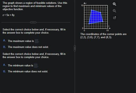 Solved The Graph Shows A Region Of Feasible Solutions Use