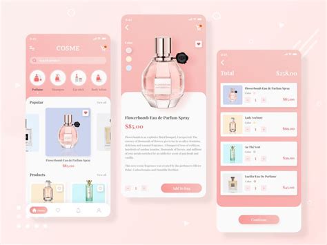 Cosmetic Mobile App UI Design Mobile App Design Inspiration App Interface Design App Design