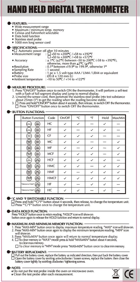 Digital Mini Termometer Med Ledning Accurate And Compact