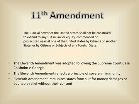 Ppt 11 Th Amendment Powerpoint Presentation Free Download Id2103702